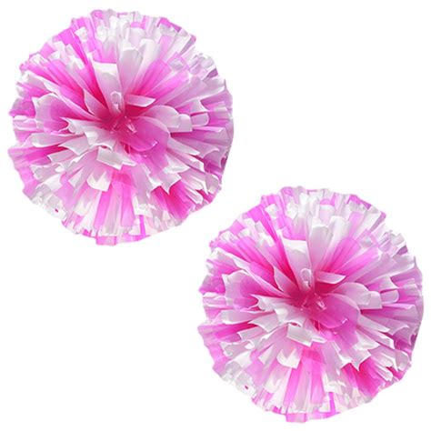 Pack Of 2 Cheerleading Pom Poms 12 Inch Foil Plastic Metallic Cheerleader Pom Poms For Cheer