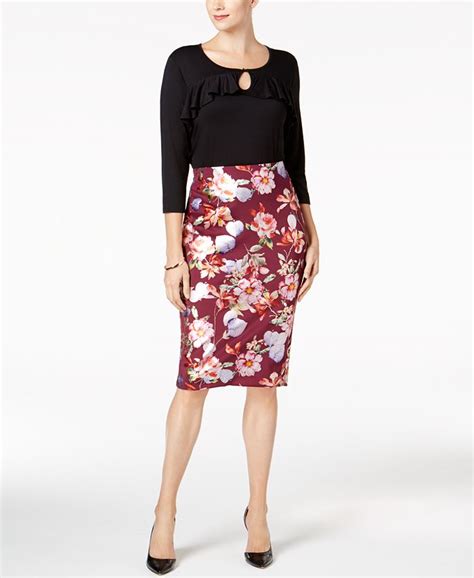 Eci Metallic Print Pencil Skirt Macys