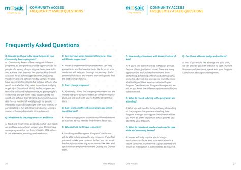 The Mosaic Handbook Mosaic Support Services