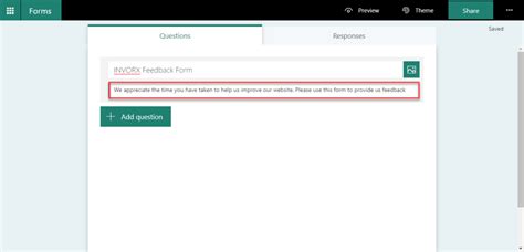 How To Create Forms In Office Fillable Web Feedback Form