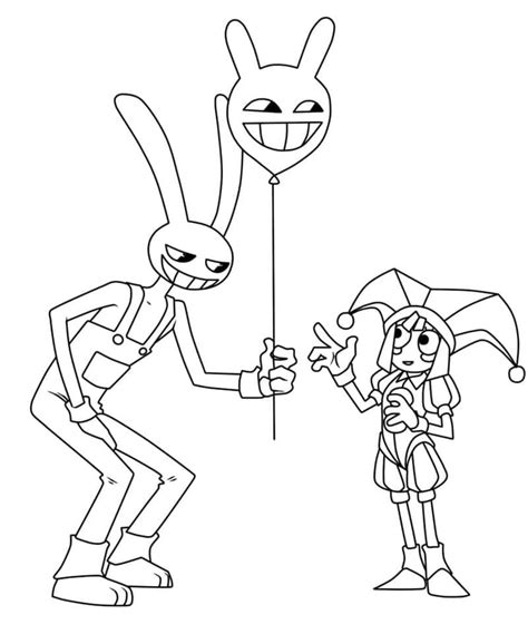 Printable Happy Pomni And Jax Coloring Page Free Download And Print For You