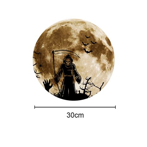 月亮夜光贴幽灵南瓜贴万圣节墙贴夜光月球贴死神鬼手橱窗玻璃贴纸 虎窝淘