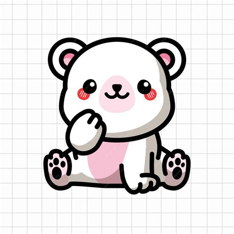 귀여운 북극곰 벡터 일러스트 레이 션 프리미엄 벡터