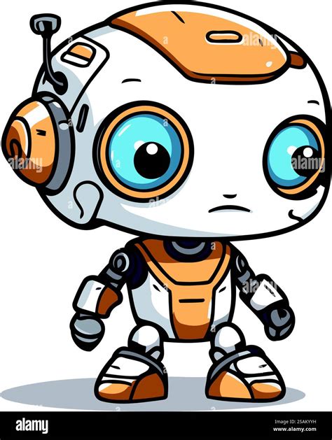 Cute Robot Character Vector Illustration Cute Cartoon Robot Stock