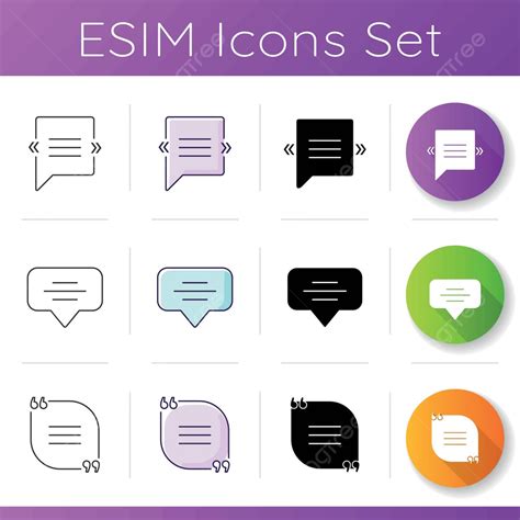 Set Of Chat Bubble Icons With Quotation Marks But No Content Vector