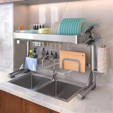 이동식건조대 높이 길이 모두 조절되는 올인원 풀스텐 식기건조대 1단 2단 오늘의집 쇼핑