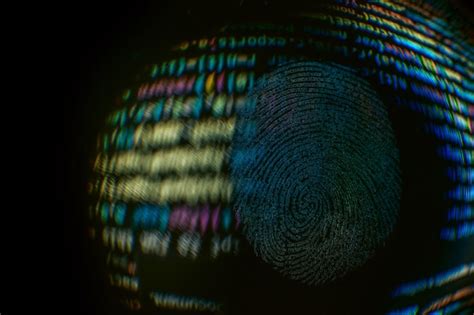 Premium Photo Nice Fingerprint On The Crumpled Background Of The Code