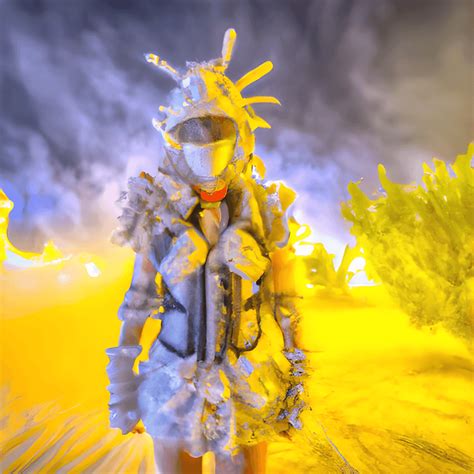 Trey Ratcliffs Burning Man Costume In A White Sandstorm At Night