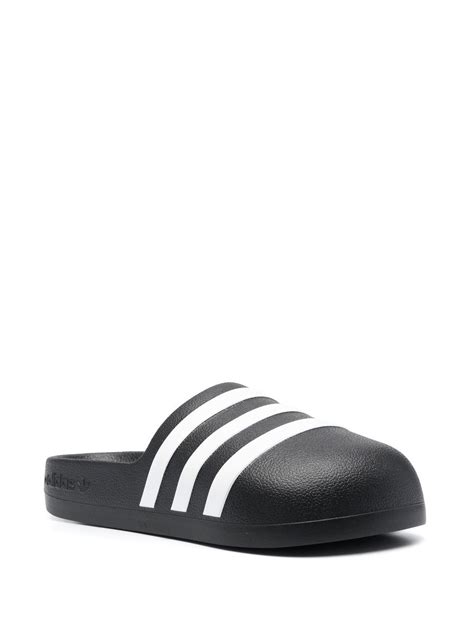 Adidas Striped Rubber Slides Black Farfetch