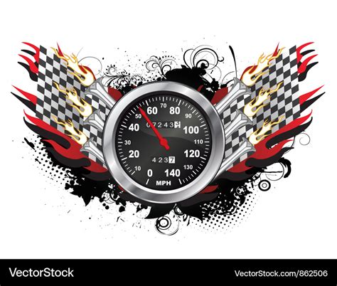 Speedometer Emblem Royalty Free Vector Image Vectorstock