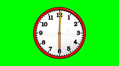 Wall Clock With Spinning Minute And Hour Hands On A Green Screen Background Loop Animation Stock