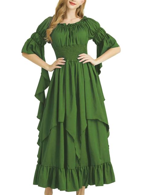 Gunochir Women Renaissance Dress Medieval Victorian Witch Fairy Dress