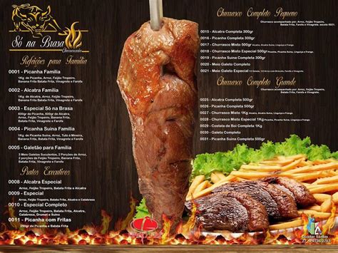 Menu Em Churrascaria S Na Brasa Vitoria Avenida Presidente Costa E Silva