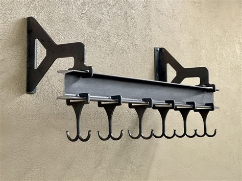 Wall Mount Industrial Steel I Beam Pot Rack Heavy Duty Double Sliding