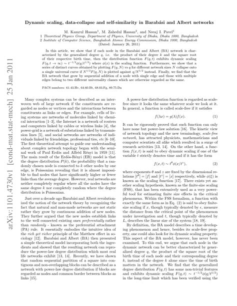 Pdf Dynamic Scaling Data Collapse And Self Similarity In Barab {a