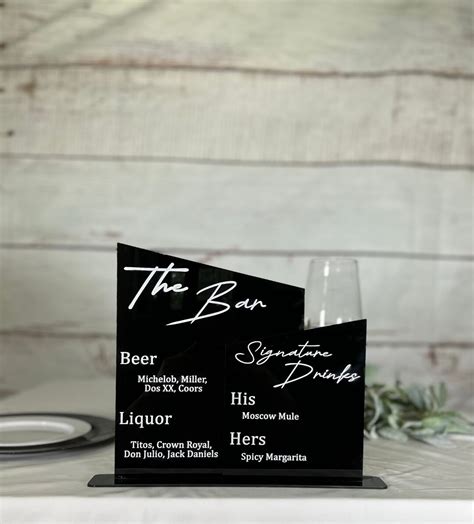Acrylic Angled Bar Sign Custom Bar Sign Bar And Menu Sign