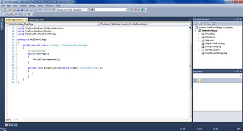 Hello World Application In Windows Phone 7 Codeproject