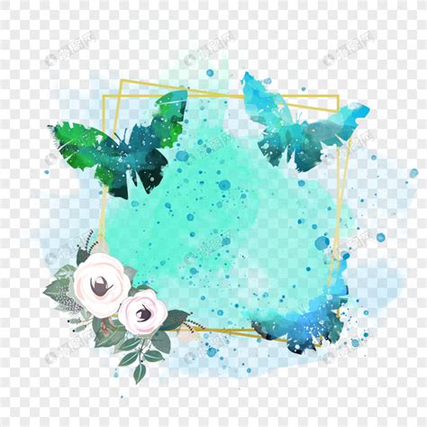 方形春季蝴蝶花卉边框元素素材下载 正版素材402043662 摄图网