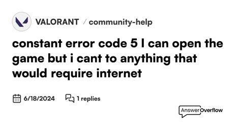Constant Error Code 5 I Can Open The Game But I Cant To Anything That