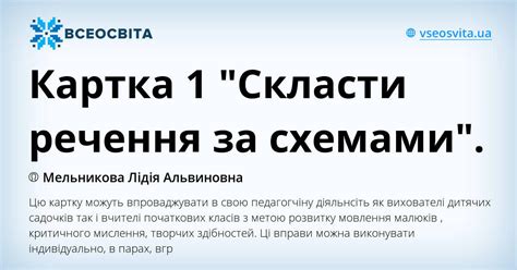 Картка 1 Скласти речення за схемами Інші методичні матеріали Різне