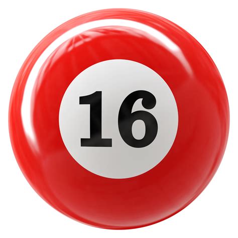 16 Number 3d Ball Red 36306997 Png