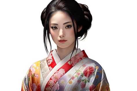 Premium Ai Image Illustration Of A Japanese Geisha In A Kimono