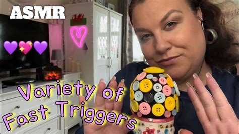 ASMR // Variety of Fast Triggers! Tapping, Mouth Sounds, Scratching ...
