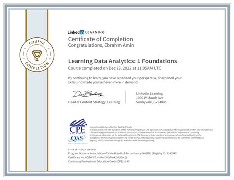 Ebrahim Amin On Linkedin Certificate Of Completion