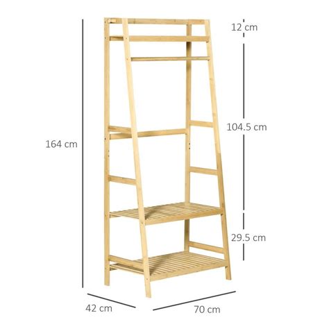Il numero del risparmio APPENDIABITI IN LEGNO DI BAMBÙ DA TERRA CON RIPIANI X X CM