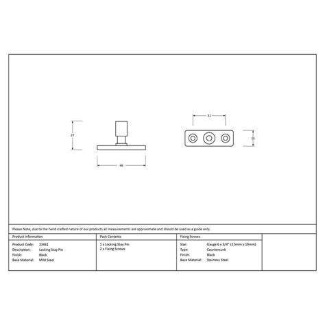 Black Window Locking Pivot For Casement Stay 33461