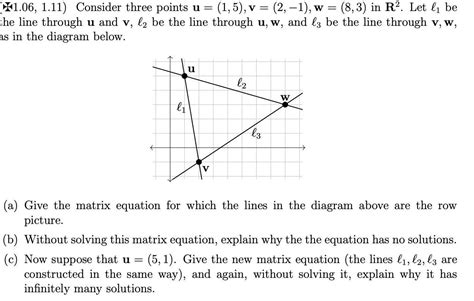 [answered] x1 06 1 11 consider three points u 1 5 v 2 1 w 8 3 in r2 let