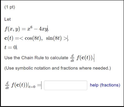 solved 1 pt let f x y x6 4xy c t