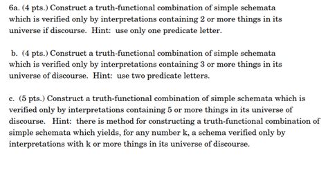 Solved 6a 4 Pts Construct A Truth Functional Combination