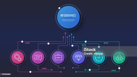 Vektor6 Optionen Infografik Design Struktogramm Präsentationsvorlage