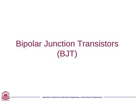 Pdf Bipolar Junction Transistors Bjt Eeeforum