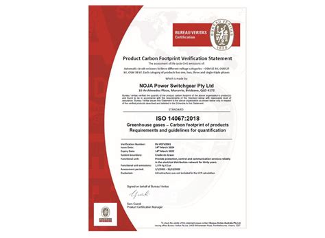 Noja Power Recertified To Iso 14067 Carbon Footprint Of Products