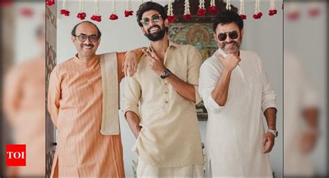 Bridegroom Rana Daggubati Poses With Father Suresh Babu And Uncle