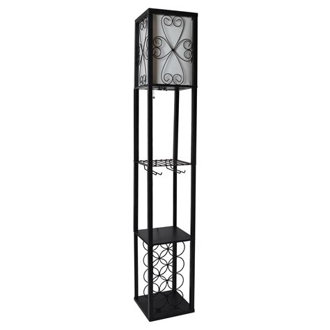 Simple Designs Floor Lamp Etagere Organizer Storage Shelf And Wine Rack