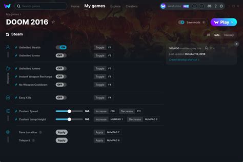 Doom 2016 Cheats And Trainers For Pc Wemod