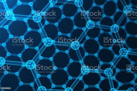 3d 렌더링 추상 나노기술 적 열 하는 6 각형 기하학적 양식 클로즈업 개념 그래 핀의 원자 구조 개념 그래 분자 구조 과학에