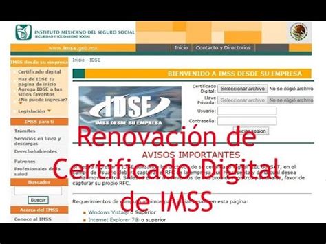 Como generar renovar certificado digital del IMSS rápido y seguro