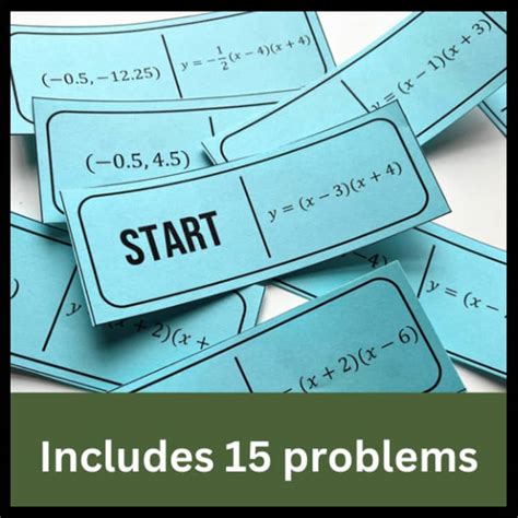 Finding Vertex From Factored Form Domino Practice Activity By Mathy Mrs J