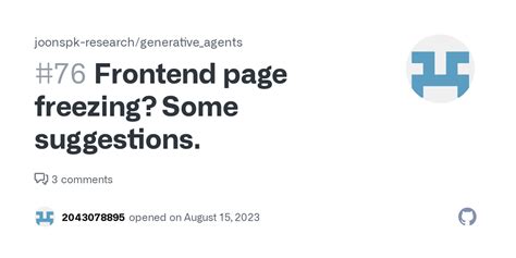 Frontend Page Freezing Some Suggestions · Issue 76 · Joonspk