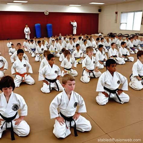 Karate Class In A Large Dojo Stable Diffusion Online