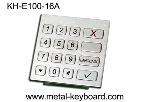 Rugged Stainless Steel Industrial Numeric Keypad With 16 Keys For Check
