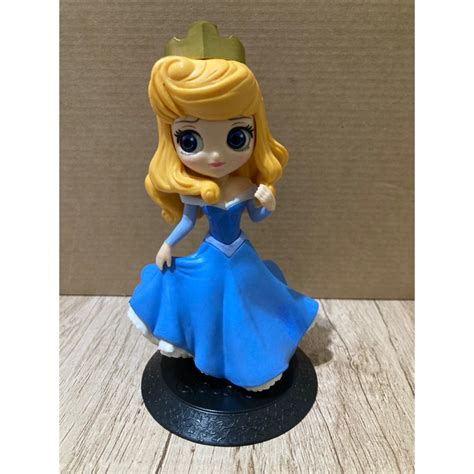 非官方 港版 迪士尼 公主系列 Disney Qposket 紀念版 藍色 睡美人 奧羅拉 Q版 公仔 景品 蝦皮購物