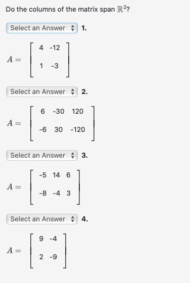 solved do the columns of the matrix span