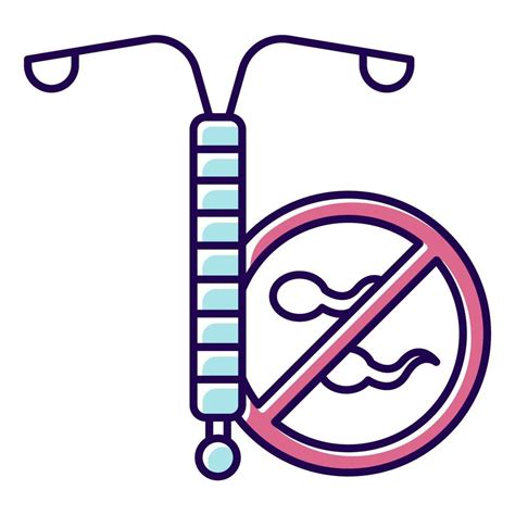 Intrauterine Device Color Icon Vaginal Coil For Woman Preservative