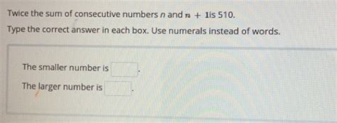 Solved Twice The Sum Of Consecutive Numbers N And N 1 Lis 510 Type