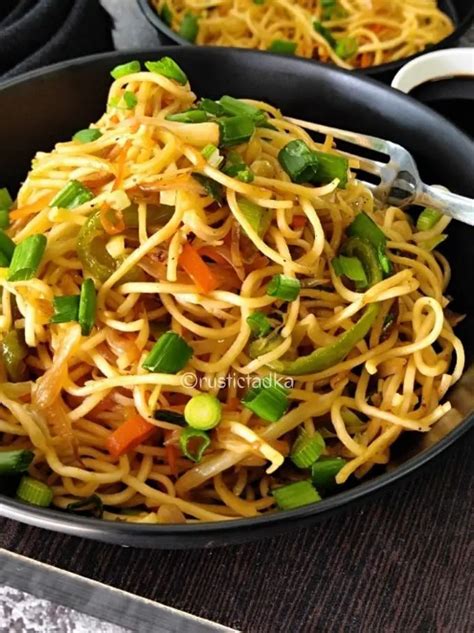 Hakka Noodles How To Make Vegetable Hakka Noodles Recipe Rustic Tadka